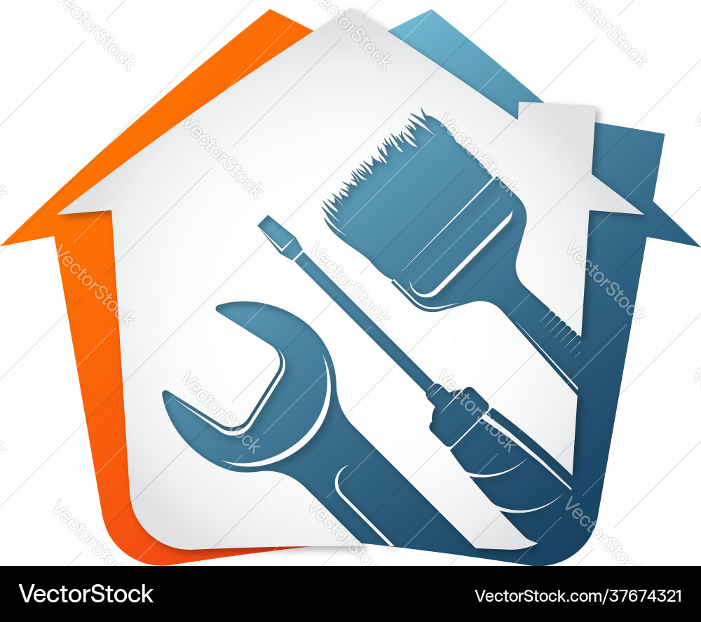 House repair and service with tool Royalty Free Vector Image