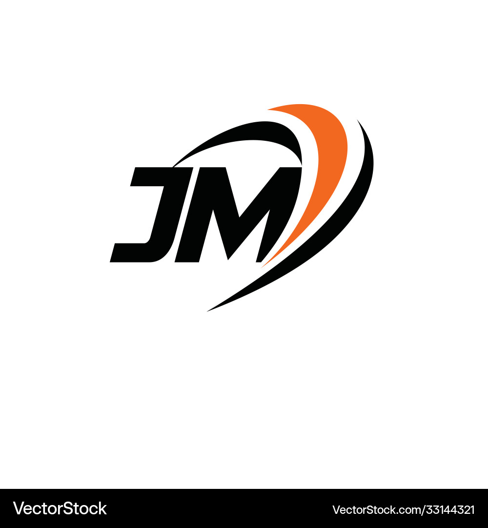 JM Monogram Logo - Modern & Bold Royalty Free Vector