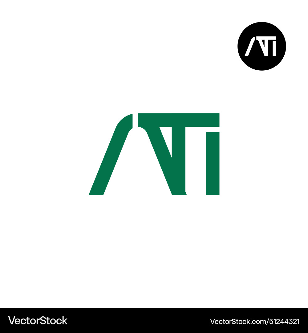 Letter ati monogram logo design Royalty Free Vector Image