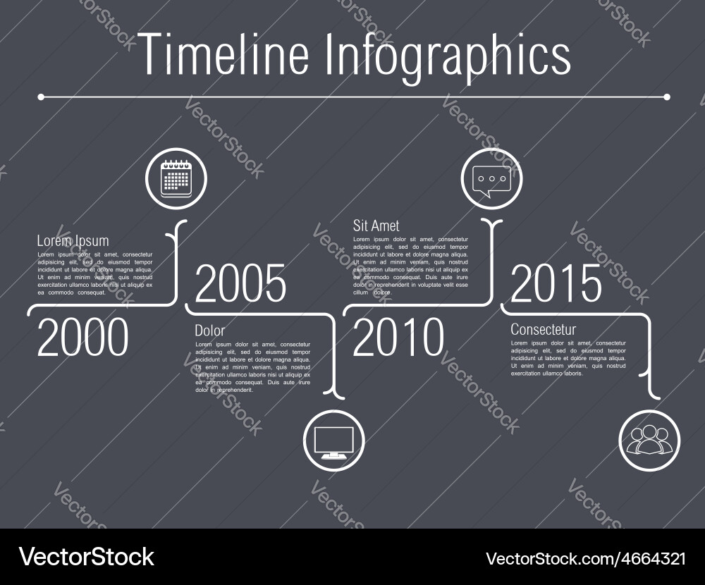 Minimal timeline infographics Royalty Free Vector Image