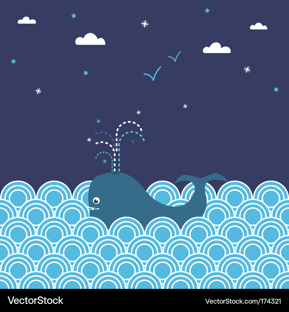 Ocean Whale Spout Royalty Free Vector Image - VectorStock