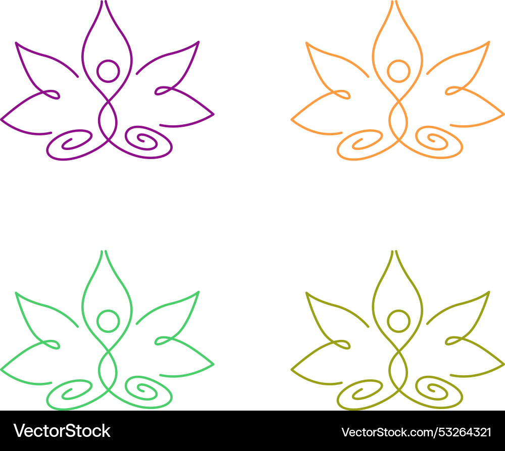 Wellness lotus sign symbol logo Royalty Free Vector Image