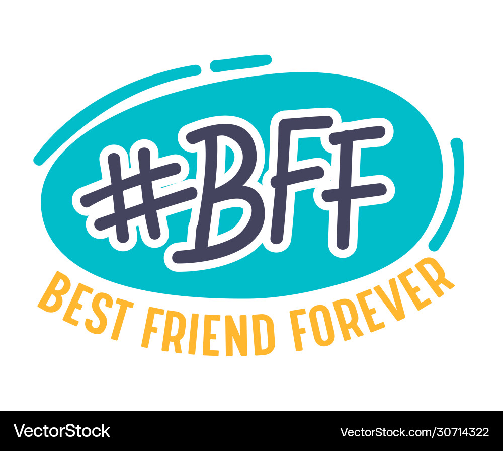 Best Friends Forever Bff Poster Royalty Free Vector Image