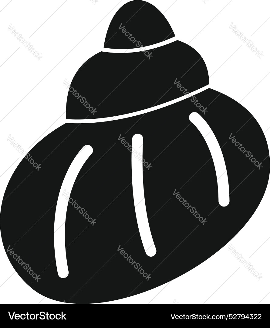 Black glyph seashell icon representing summer Vector Image
