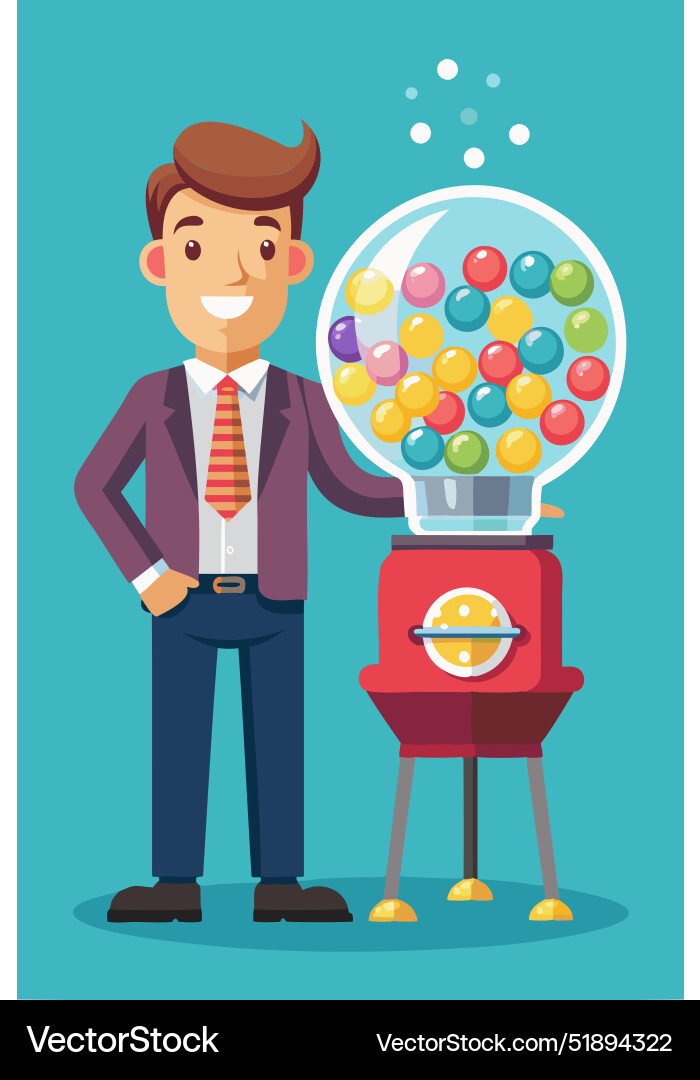 Businessman with idea gumball machine – Royalty-Free Vector | VectorStock