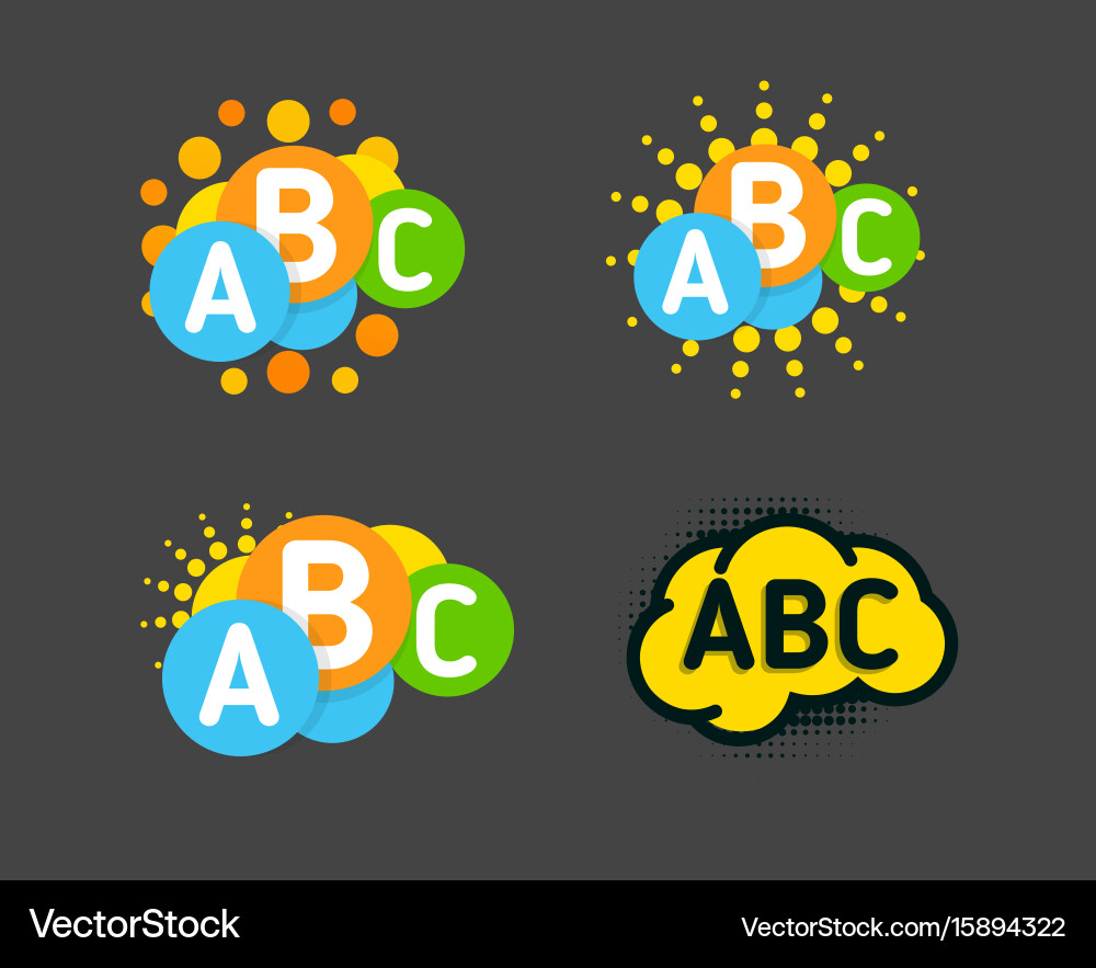 Creative children colorful brain with abc signs Vector Image