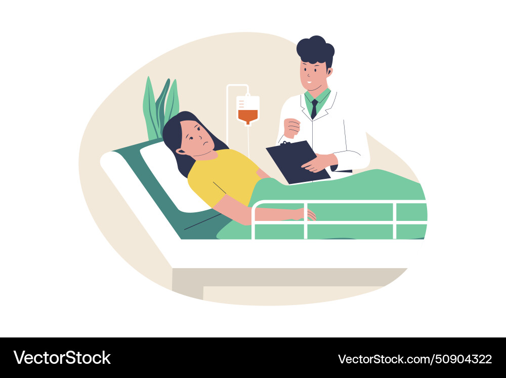 Doctor examines a sick patient Royalty Free Vector Image