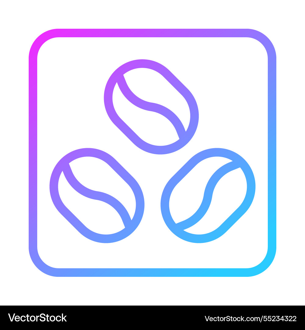 Gradient coffee beans minimalist icon graphic Vector Image