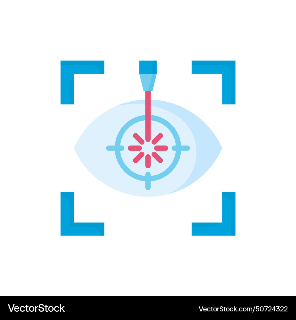 Laser eye surgery flat icon ophthalmology lasik Vector Image