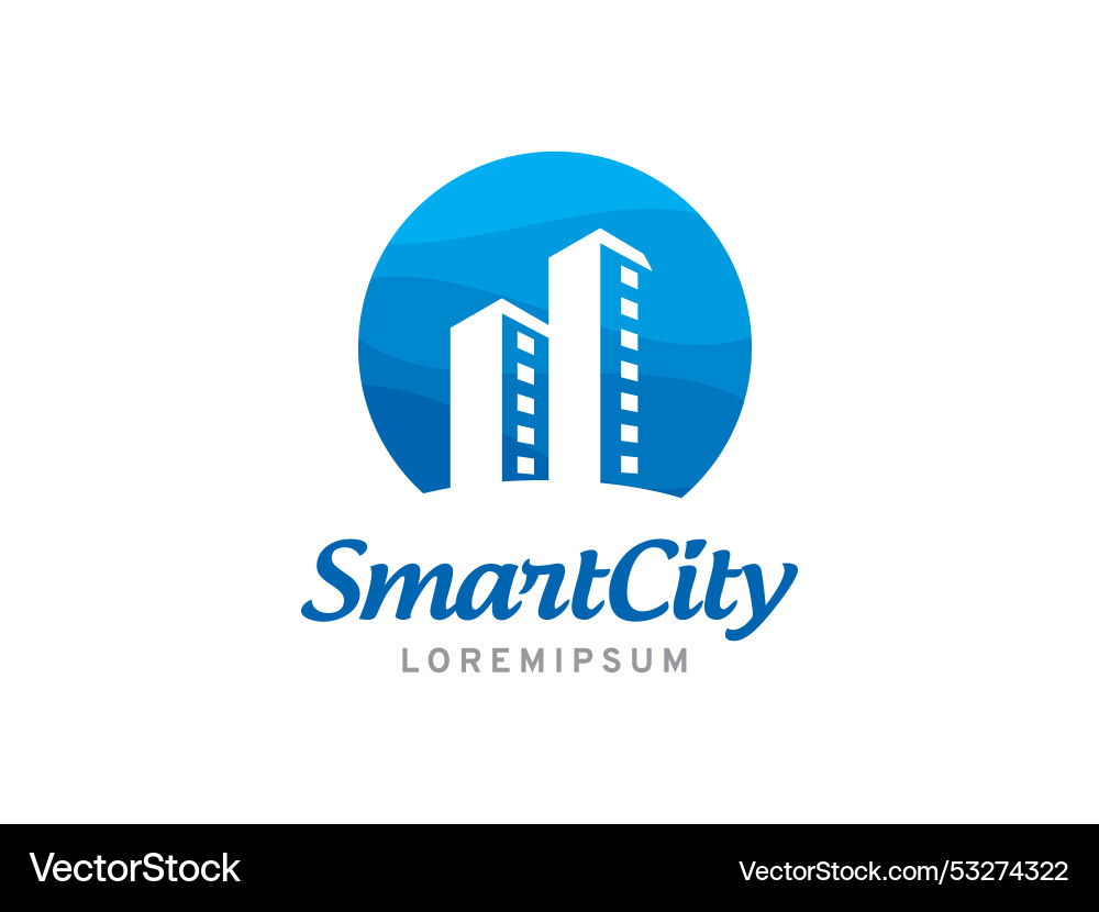 Smart city logo symbol or icon template Royalty Free Vector