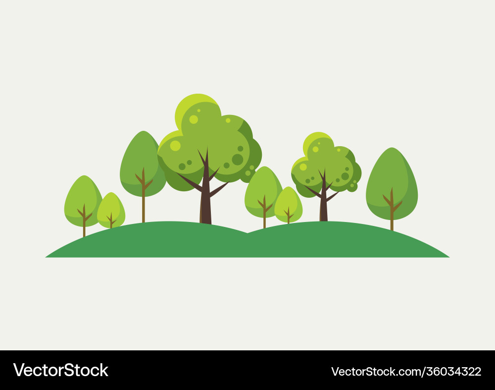Trees landscape cartoon Royalty Free Vector Image