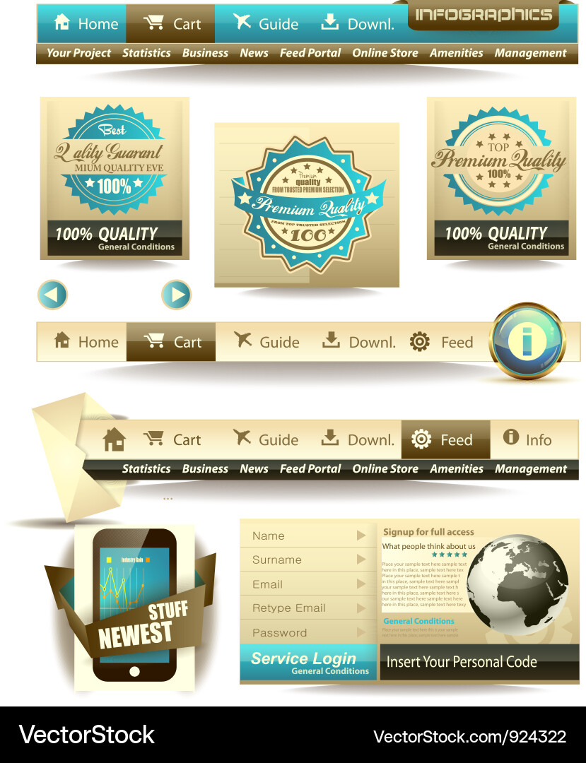 Vintage headers Royalty Free Vector Image - VectorStock