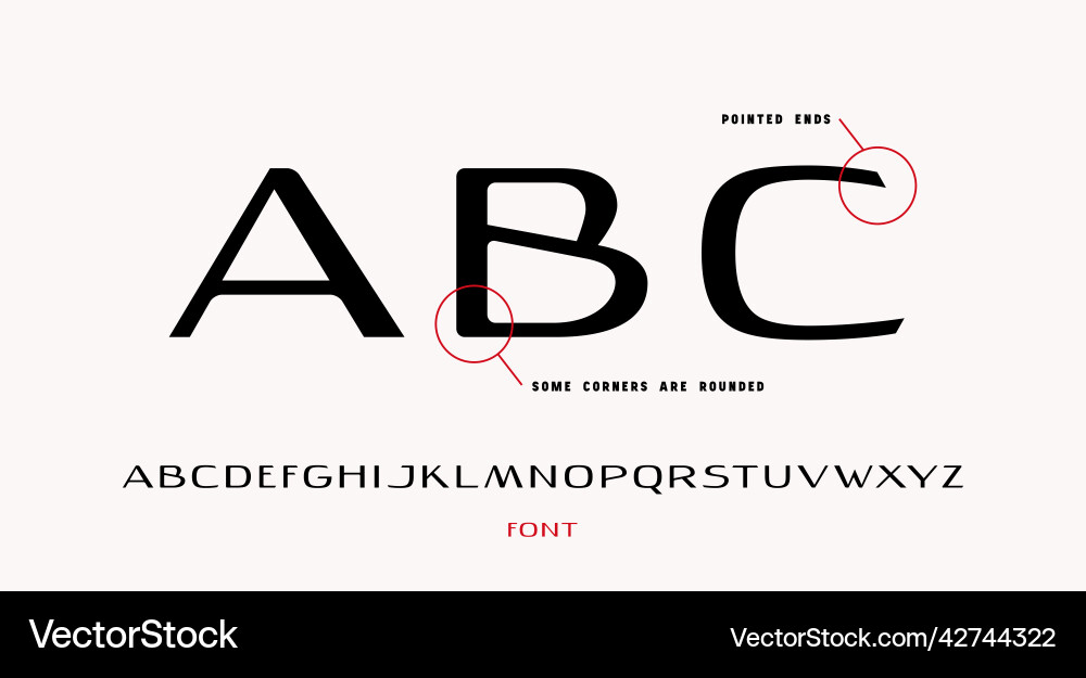 Wide sans serif font Royalty Free Vector Image