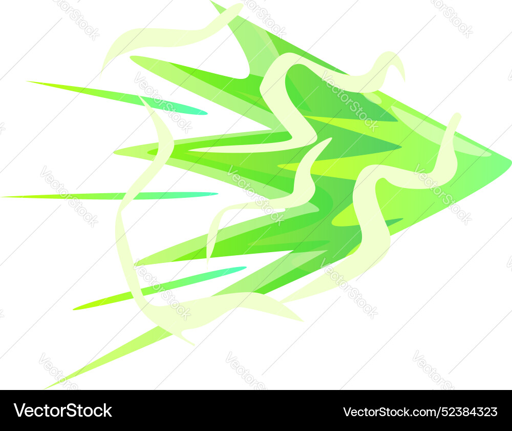 Abstract green arrow flying fast with motion Vector Image