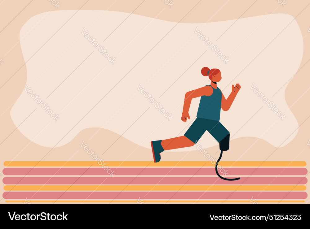 Abstract paralympic woman athletic running Vector Image