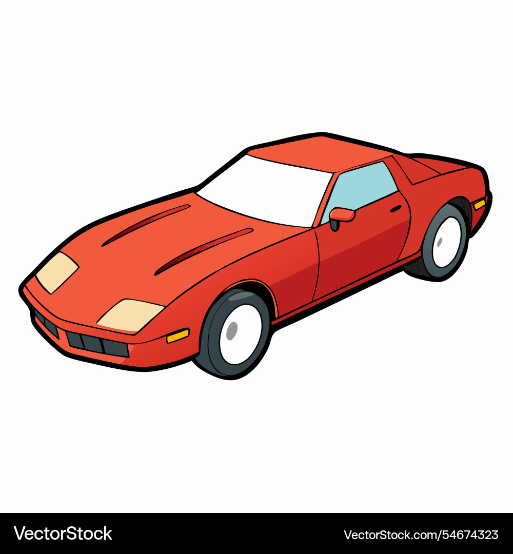 Corvette car flat design Royalty Free Vector Image