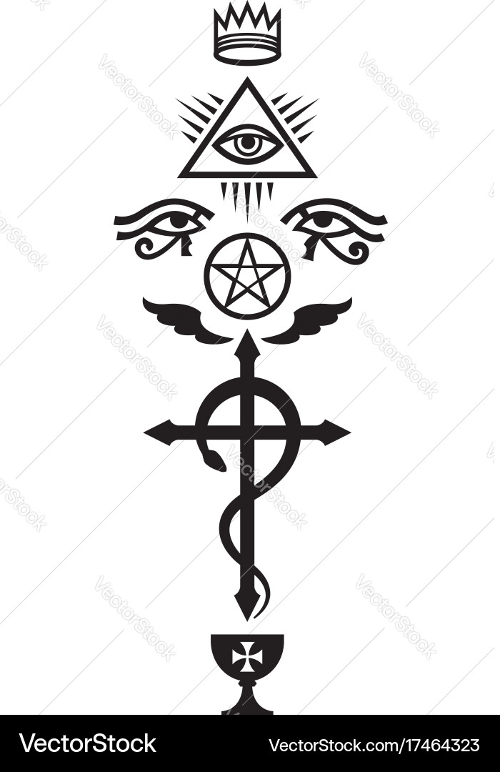 Crux serpentines the serpent cross Royalty Free Vector Image