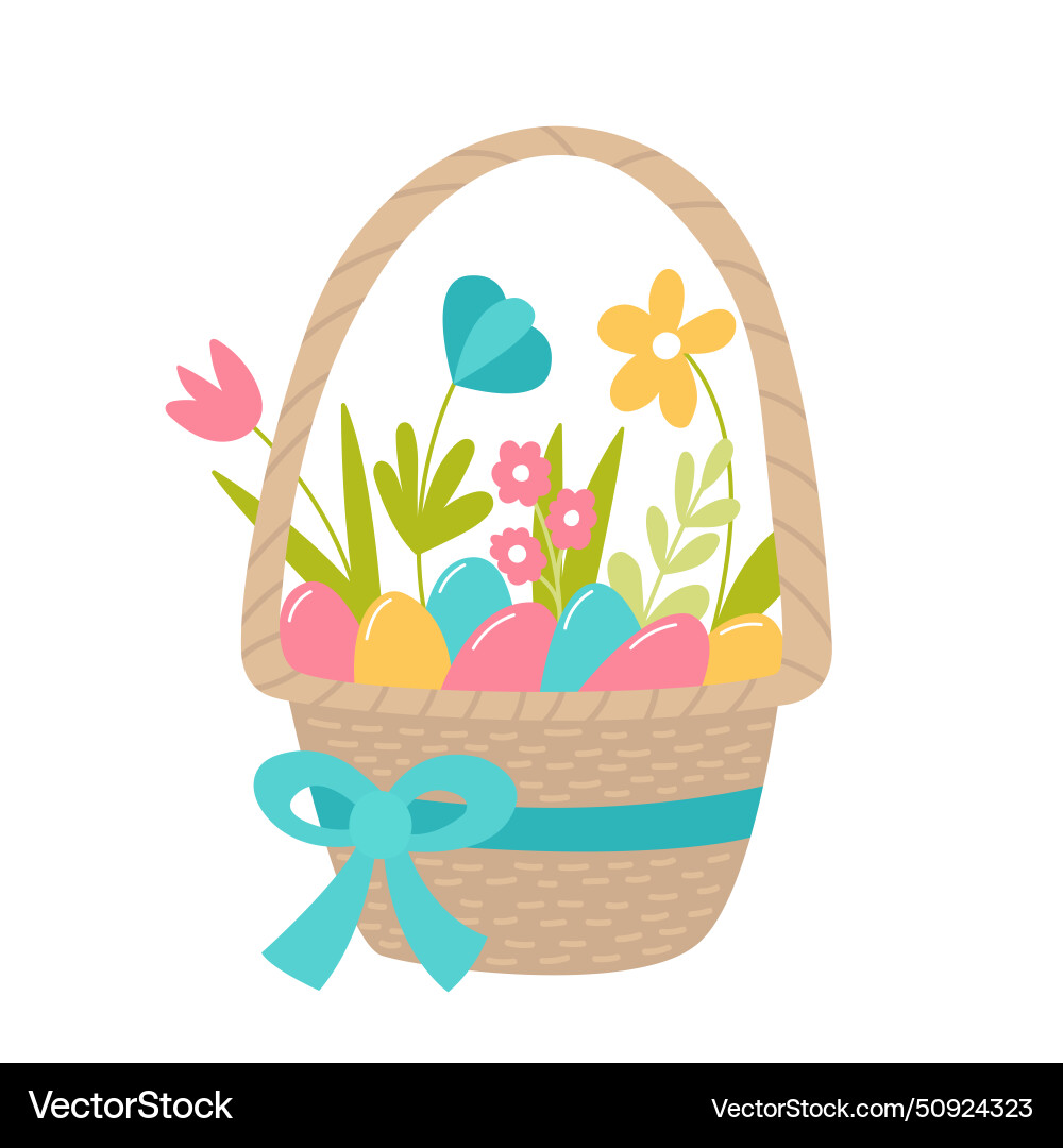 Easter basket Royalty Free Vector Image - VectorStock