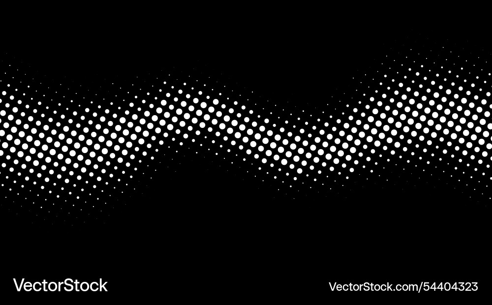 Halftone white rhythm black wave Royalty Free Vector Image