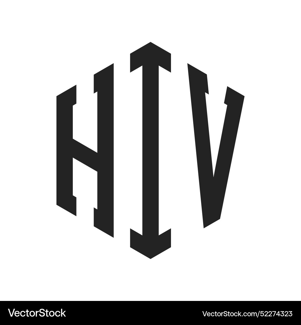 Hiv logo design initial letter hiv monogram logo Vector Image