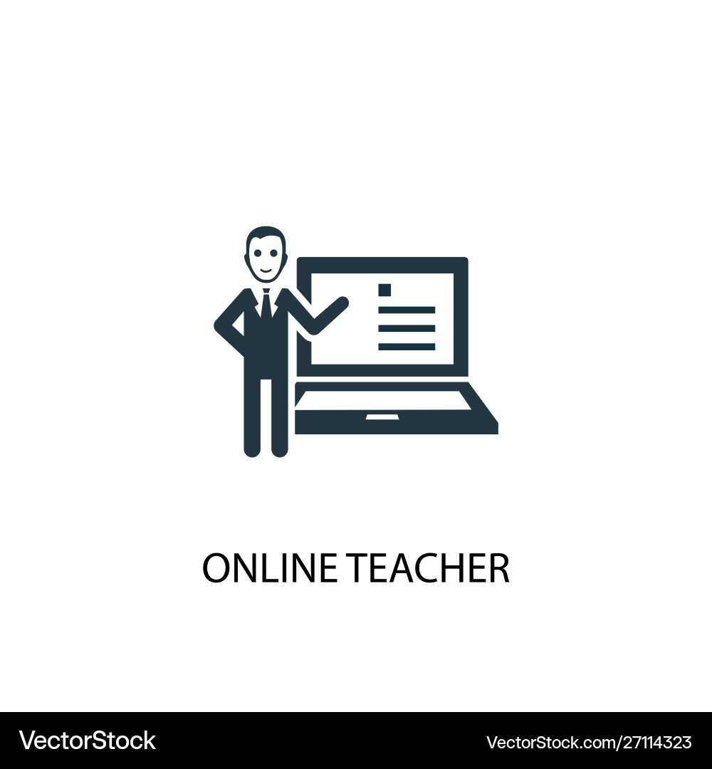 Online teacher icon simple element Royalty Free Vector Image