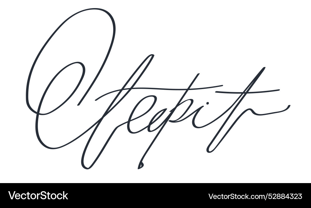 Signature template black color for document Vector Image