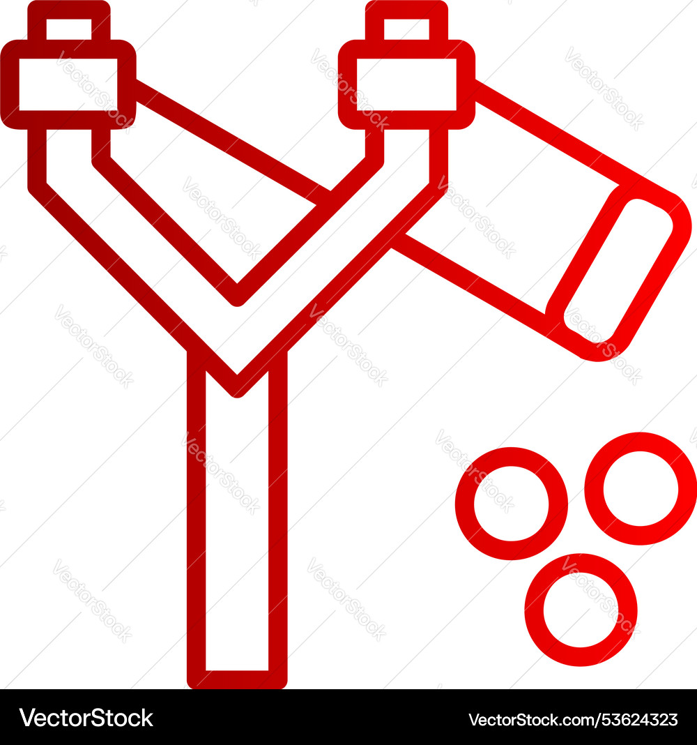 Slingshot line gradient icon Royalty Free Vector Image