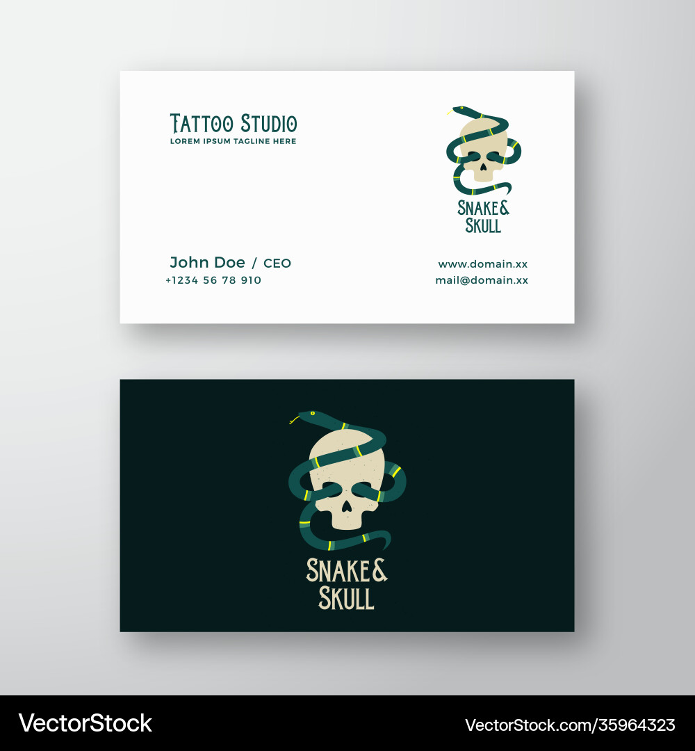 Snake and skull abstract modern logo Royalty Free Vector