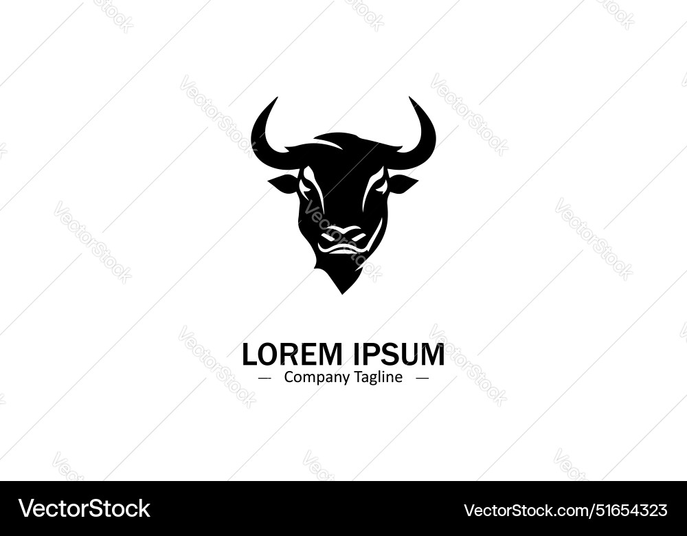 Strong bull icon logo Royalty Free Vector Image