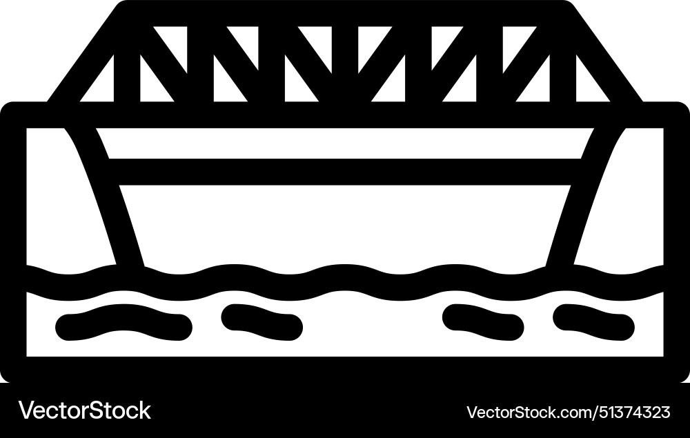 Truss bridge line icon Royalty Free Vector Image