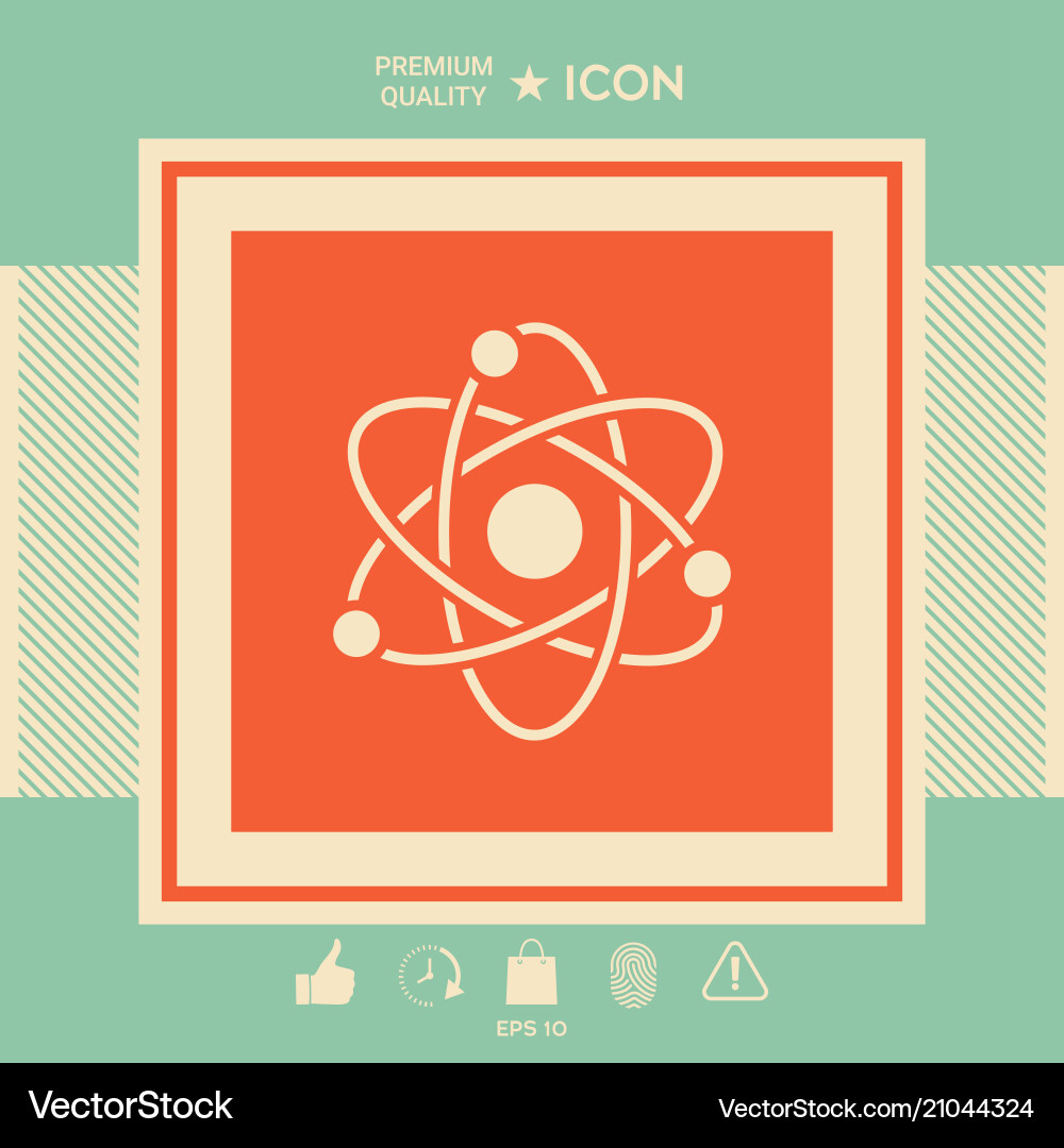 Atom symbol - science icon Royalty Free Vector Image