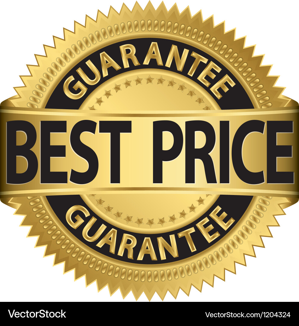Best price guarantee golden label Royalty Free Vector Image
