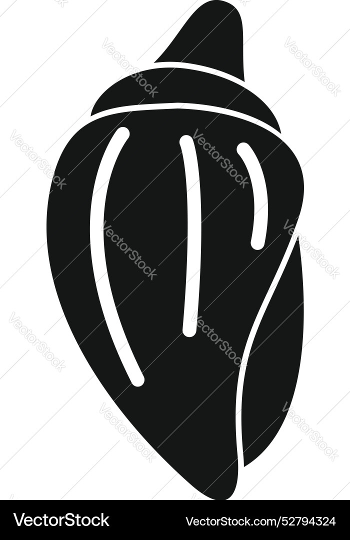 Black glyph sea shell icon representing marine Vector Image