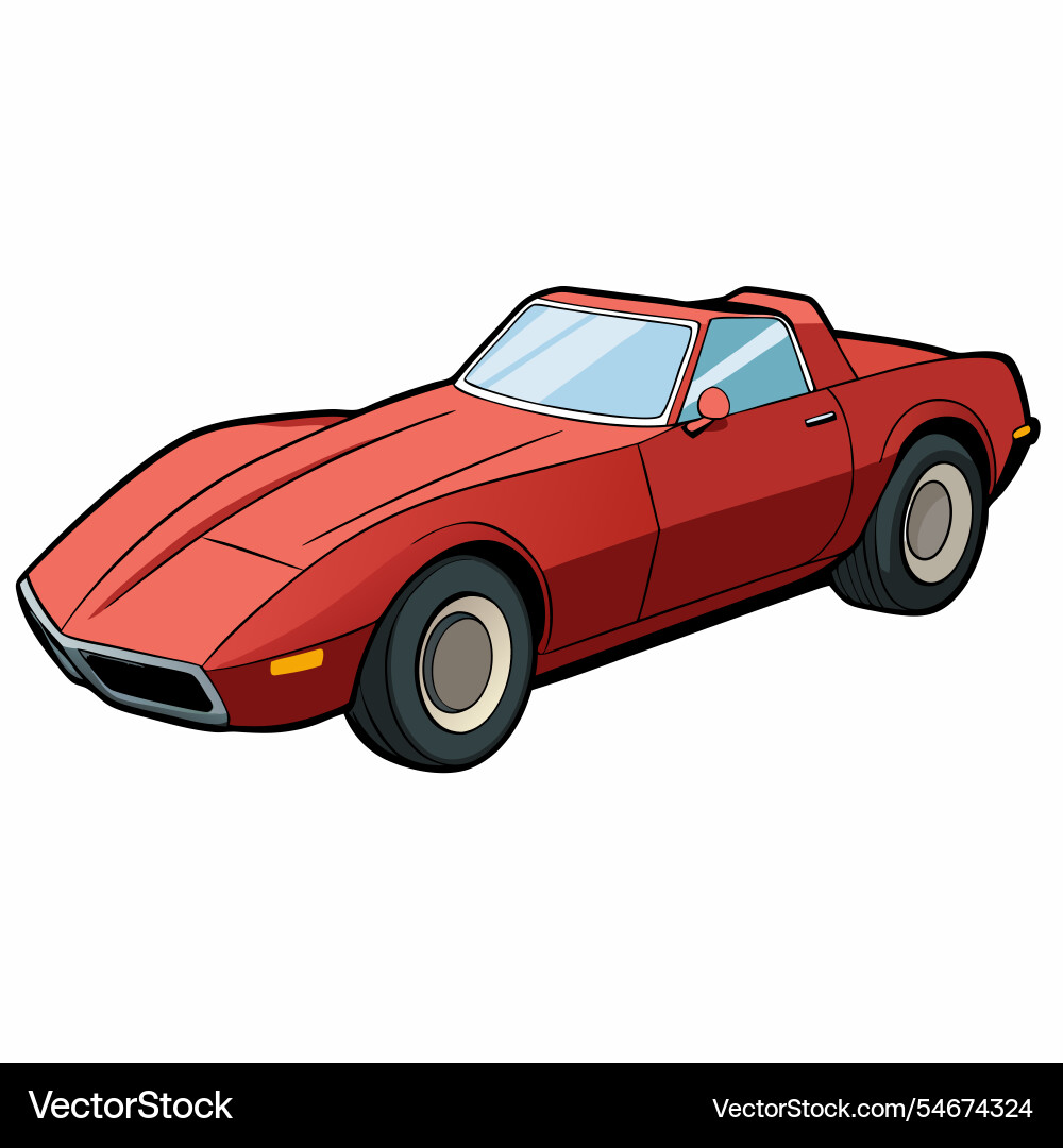 Corvette car flat design Royalty Free Vector Image