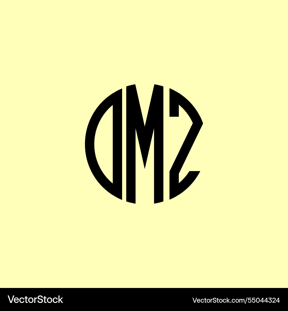Creative rounded initial letters dmz logo Vector Image