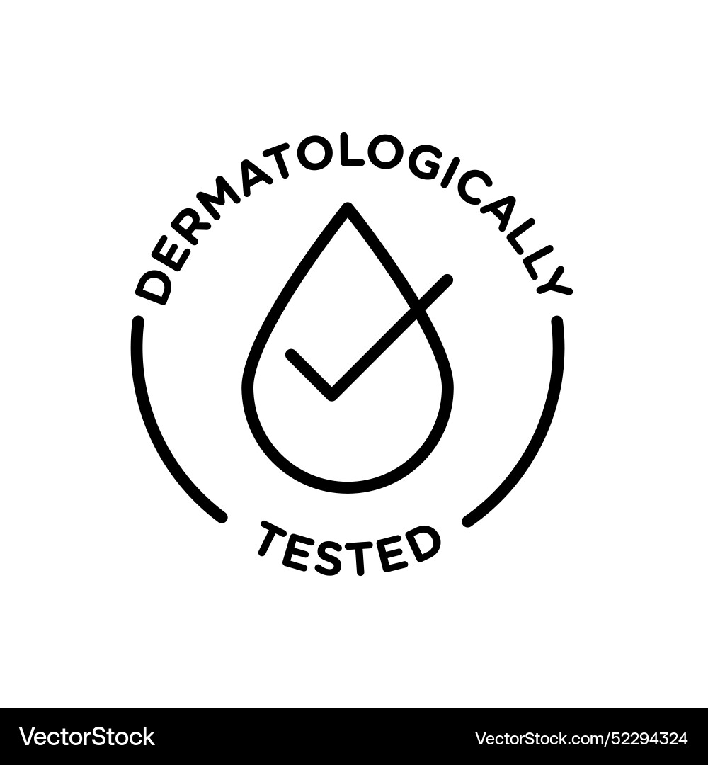 Dermatologically tested icon linear logo mark Vector Image