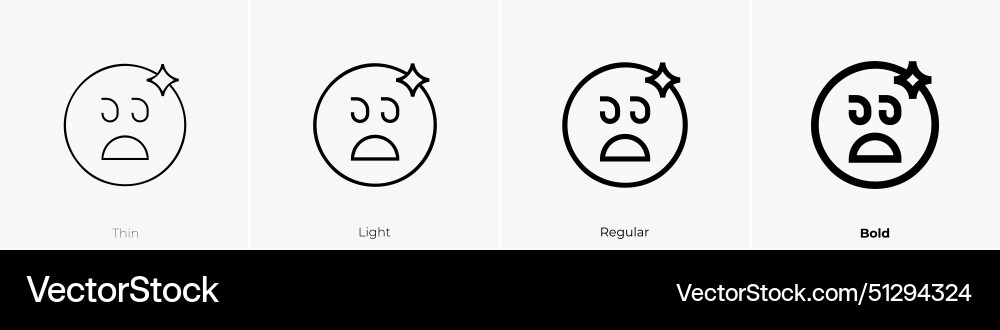 Dizziness icon thin light regular and bold style Vector Image