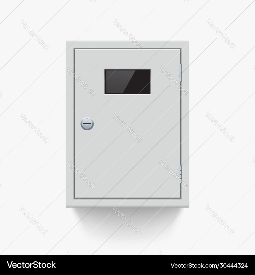 Electric white metal box on back Royalty Free Vector Image