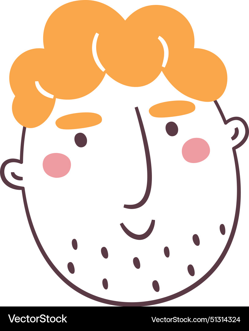 Hand drawn man portrait Royalty Free Vector Image