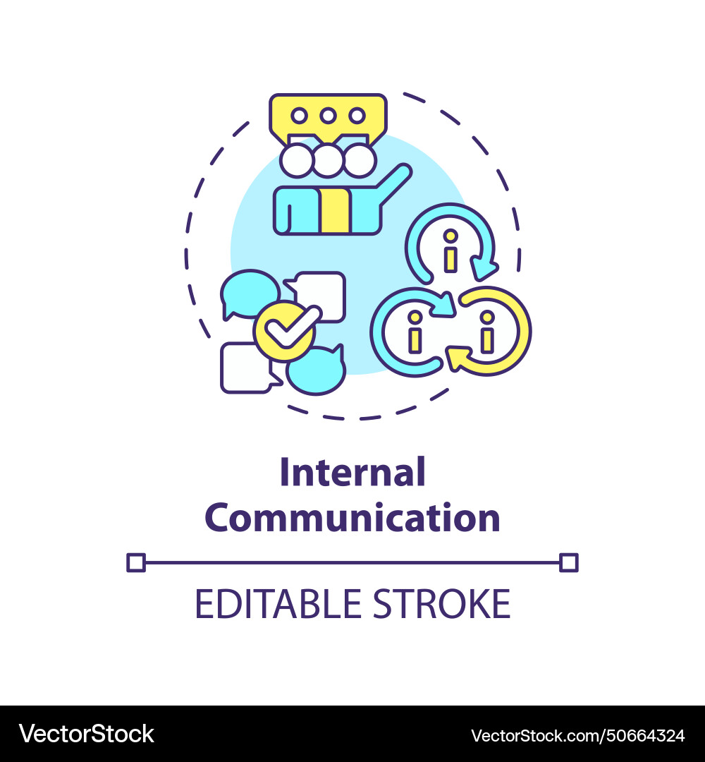 Internal communication multi color concept icon Vector Image