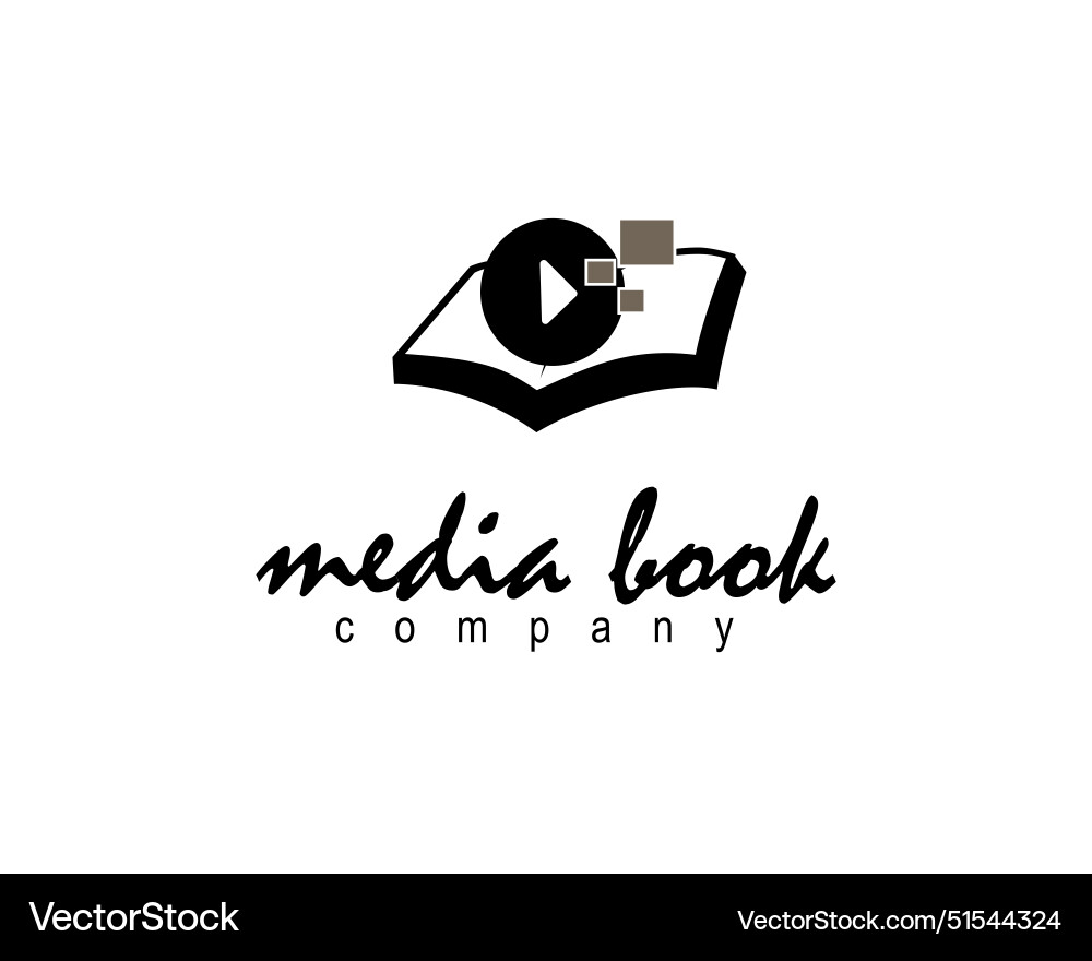 Media book logo Royalty Free Vector Image - VectorStock