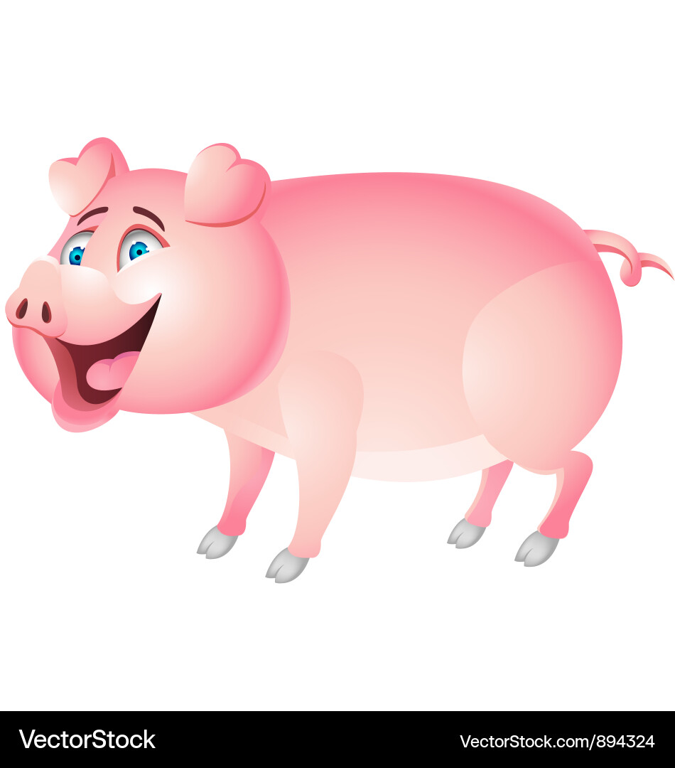 Pig cartoon Royalty Free Vector Image - VectorStock
