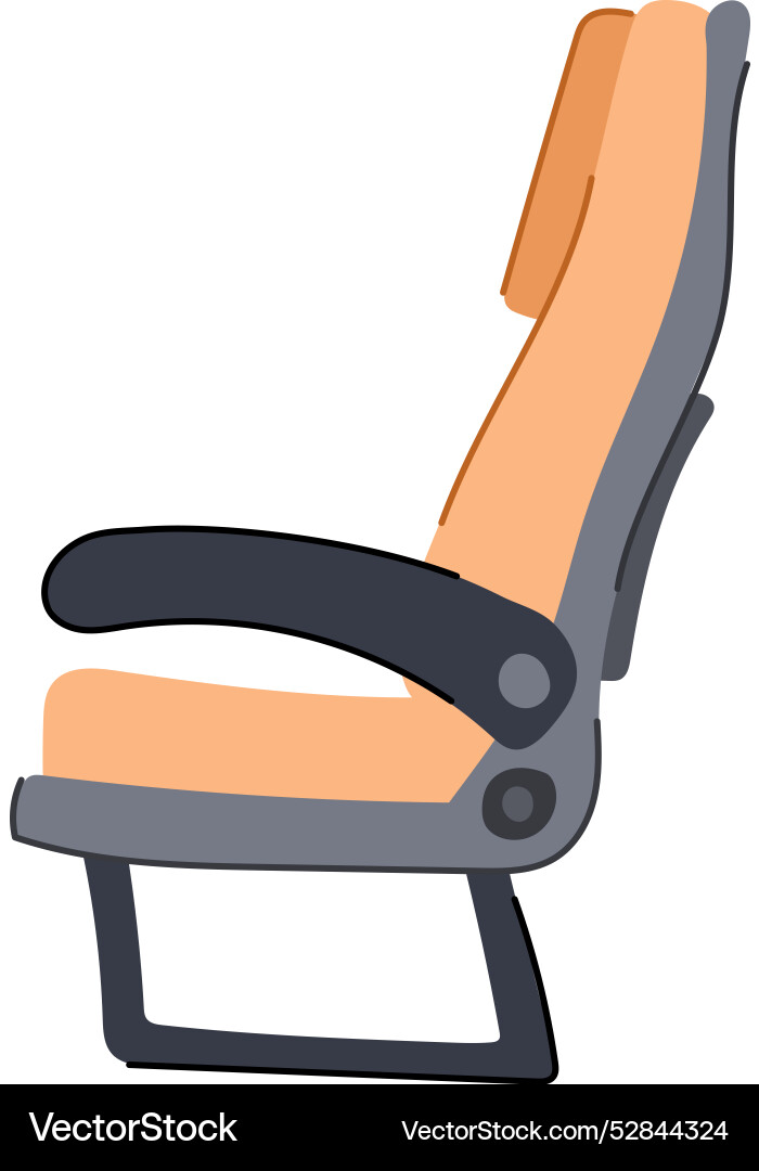 Recline seat airplane cartoon Royalty Free Vector Image