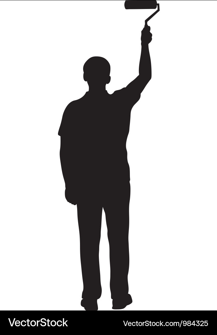 A man painting wall Royalty Free Vector Image - VectorStock