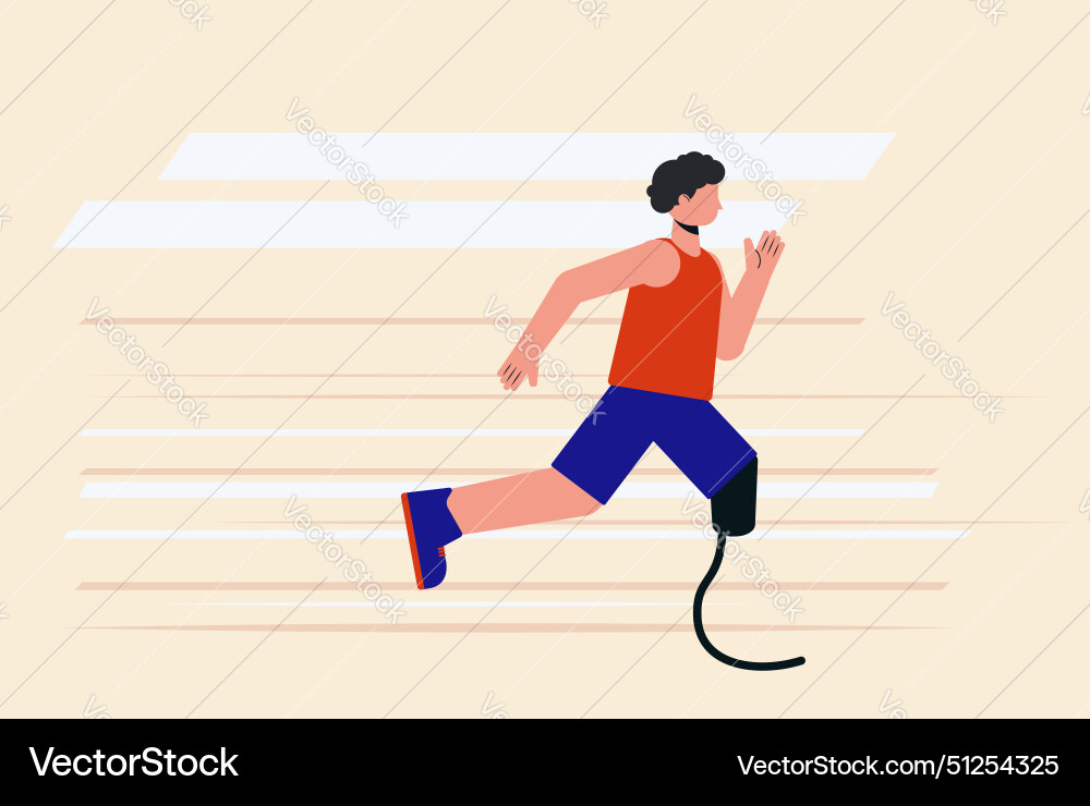 Abstract paralympic man athletic running Vector Image