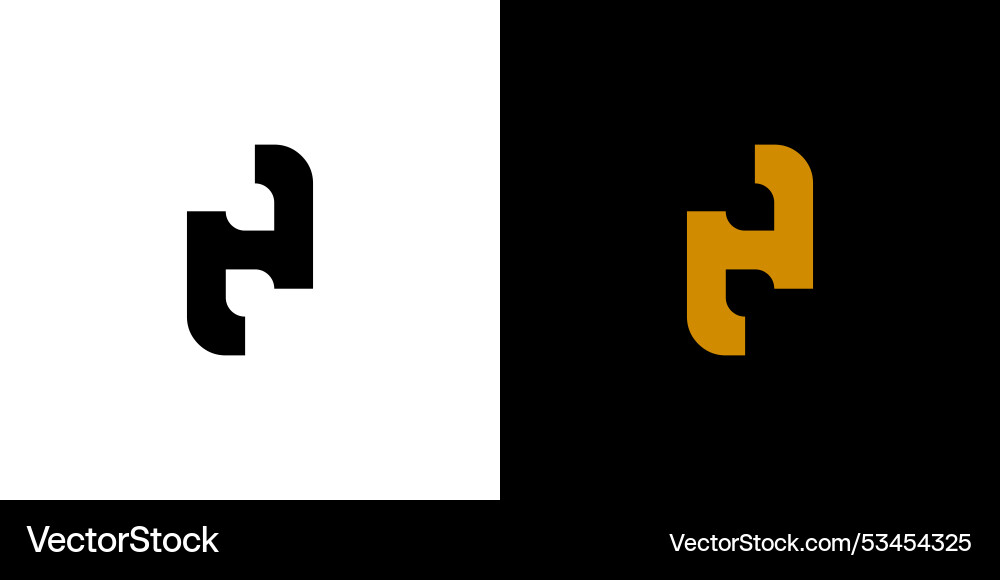 Bold and unique h logo design Royalty Free Vector Image