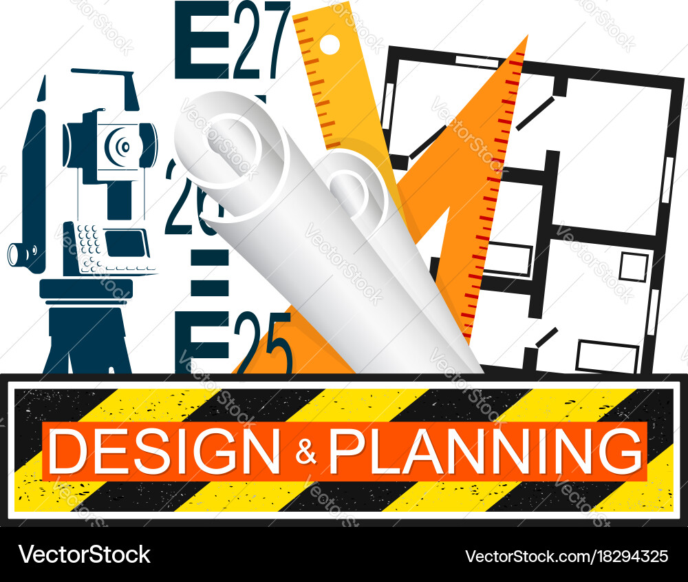 Building design and planning Royalty Free Vector Image