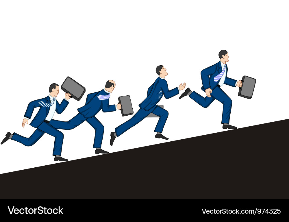 Businessmen running up Royalty Free Vector Image