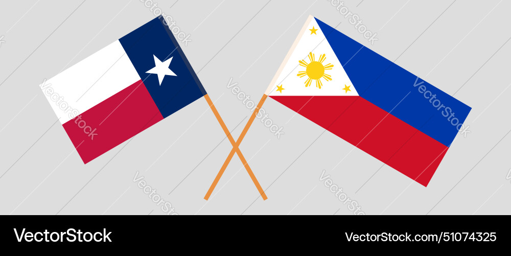 Crossed flags of the state texas Royalty Free Vector Image