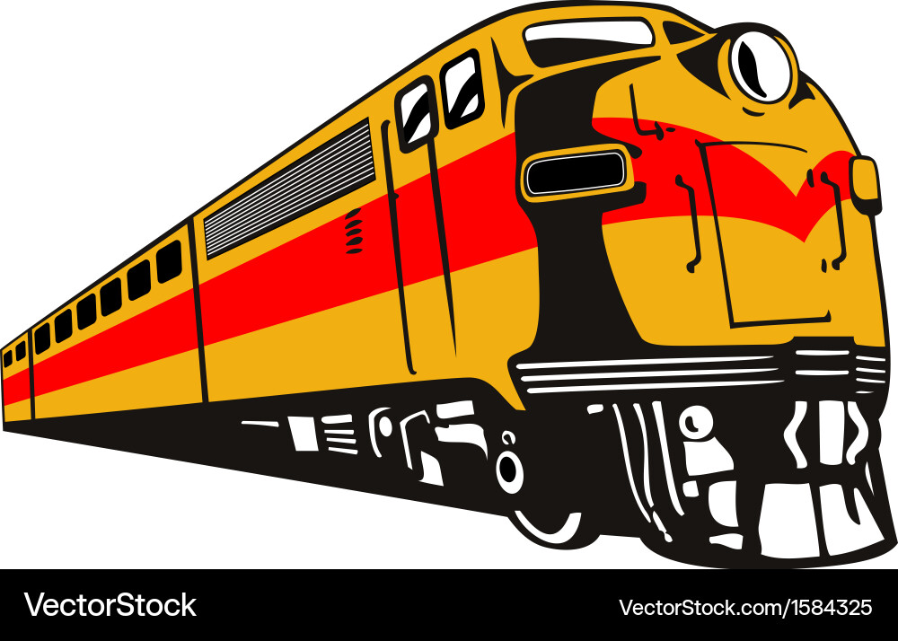 Diesel train retro Royalty Free Vector Image - VectorStock